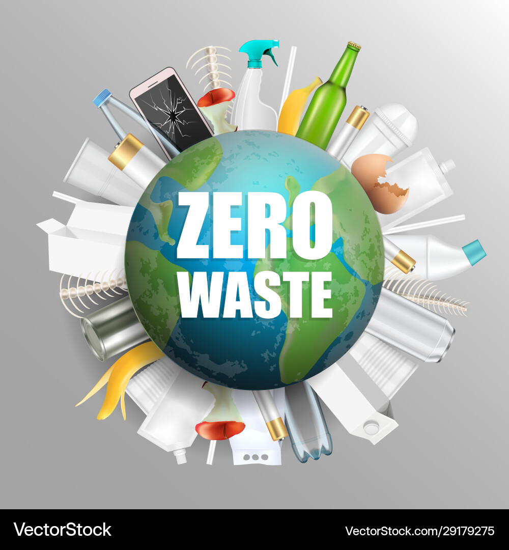 Zero Waste Earth Globe Royalty Free Vector Image