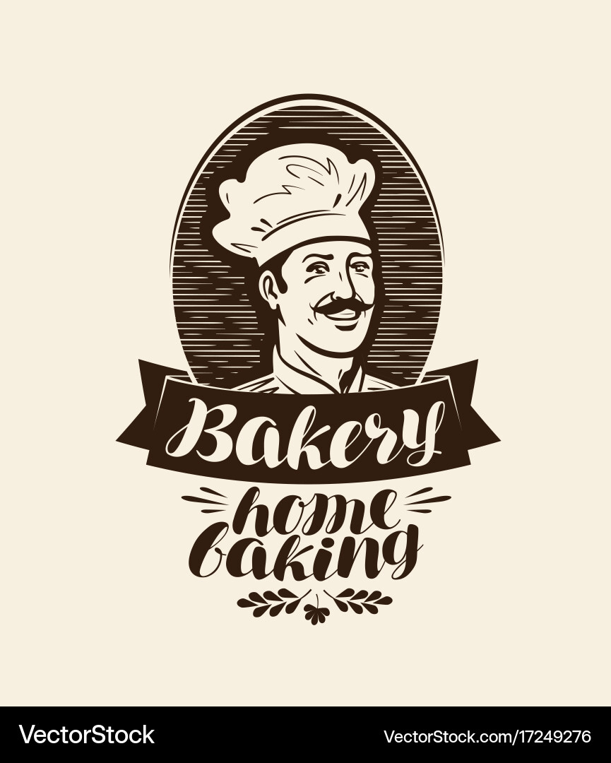 Bakery bakehouse logo or label home baking Vector Image