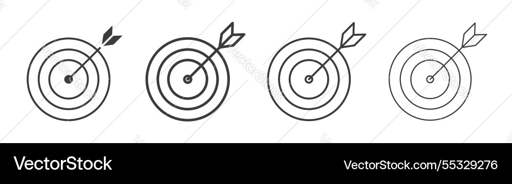 Bullseye icons set graphic designs Royalty Free Vector Image