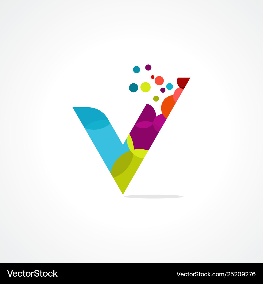 Colorful V Logo Concept - Modern & Abstract Vector Image