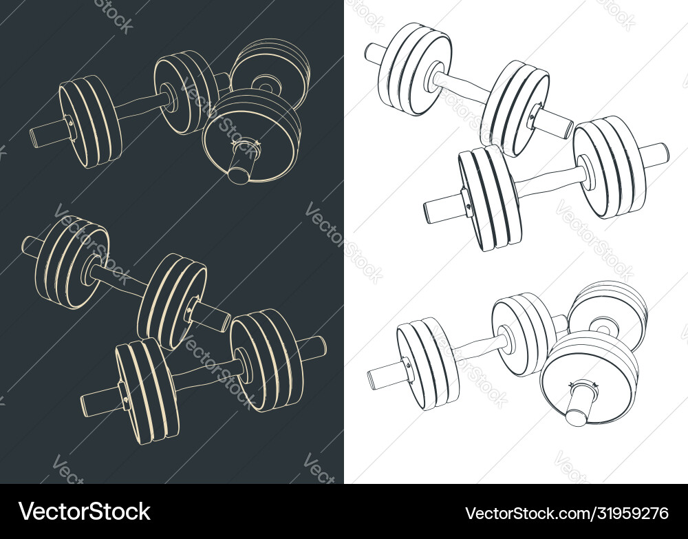 Dumbbells set Royalty Free Vector Image - VectorStock