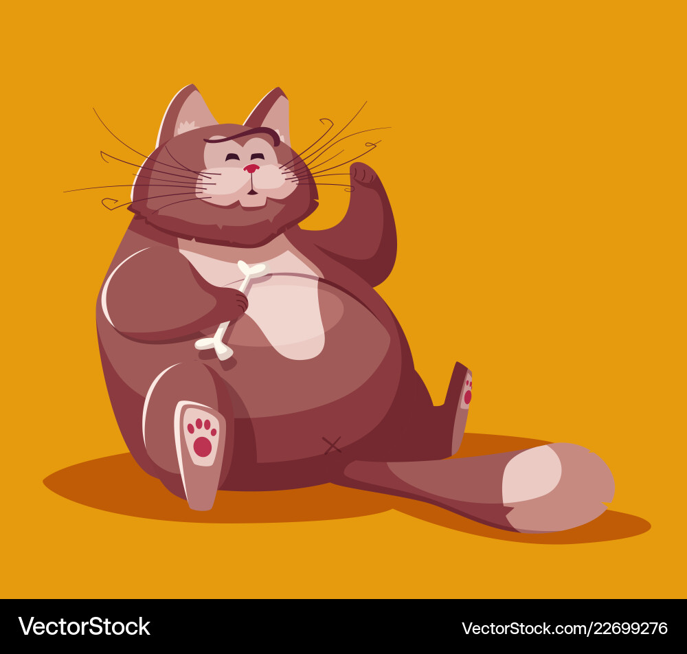 Funny fat cat Royalty Free Vector Image - VectorStock