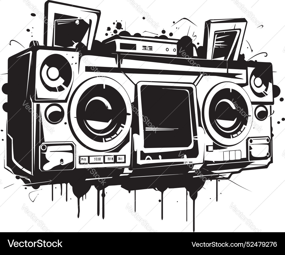 Sonic sidekick mascot iconic boombox beatbox Vector Image