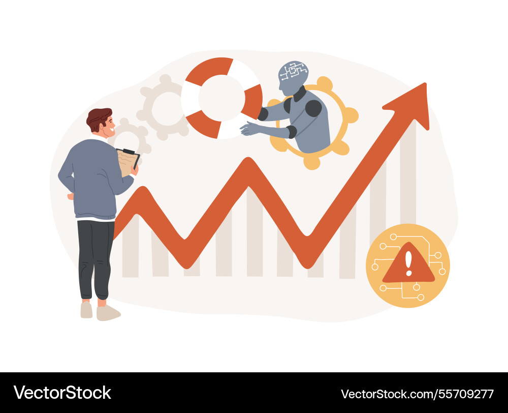 AI Crisis Response Simulation Royalty Free Vector Image