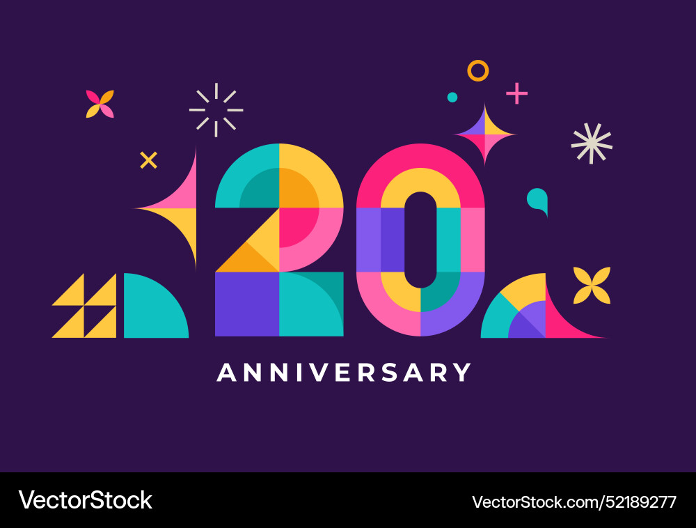 Anniversary concept design modern geometric style Vector Image