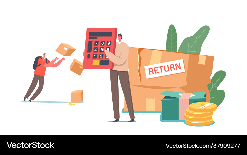 Character return and exchange damaged goods Vector Image