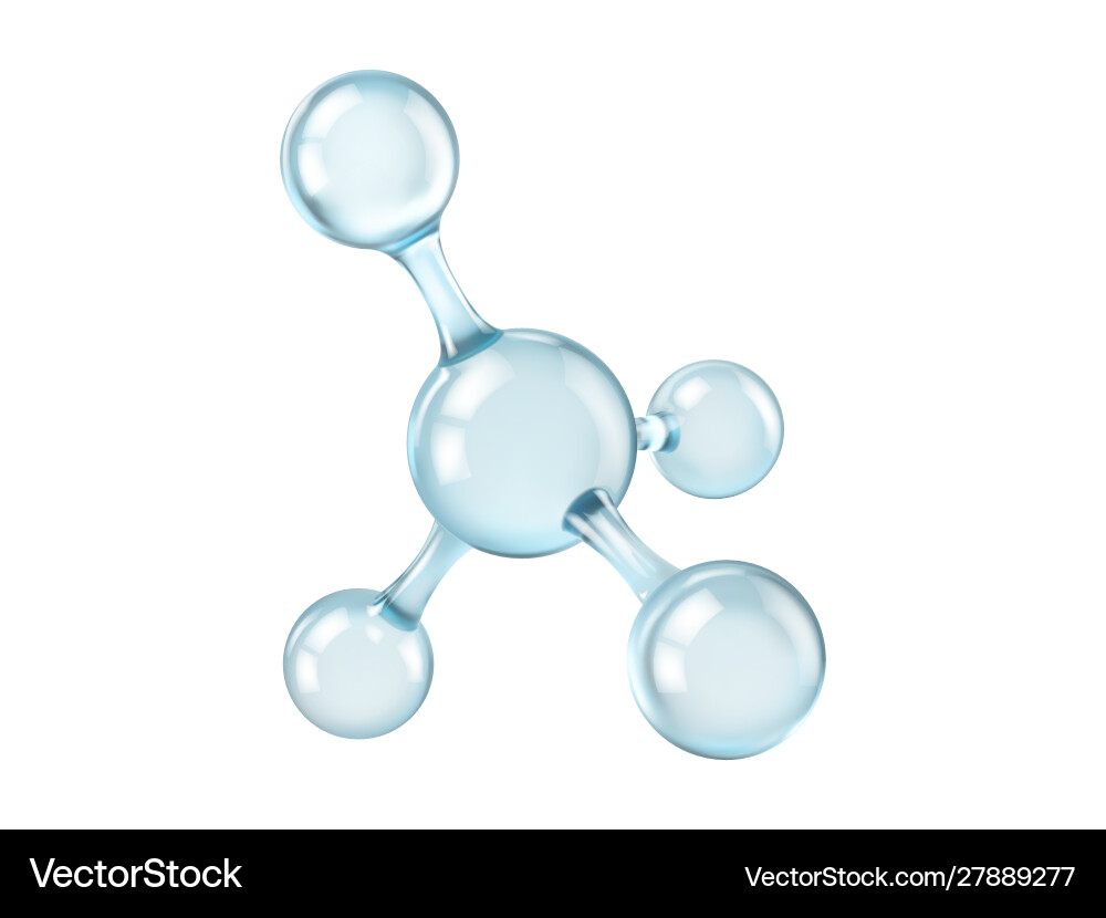 Glass molecule model reflective and refractive Vector Image
