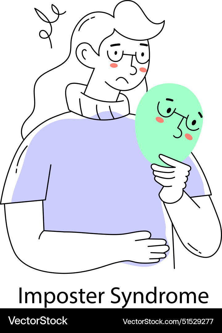 Imposter syndrome Royalty Free Vector Image - VectorStock