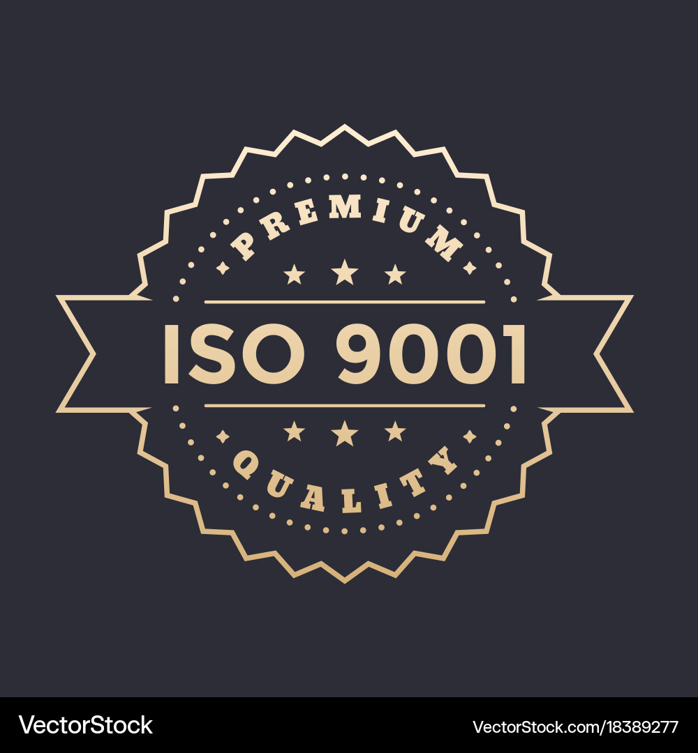 Iso 9001 badge Royalty Free Vector Image - VectorStock