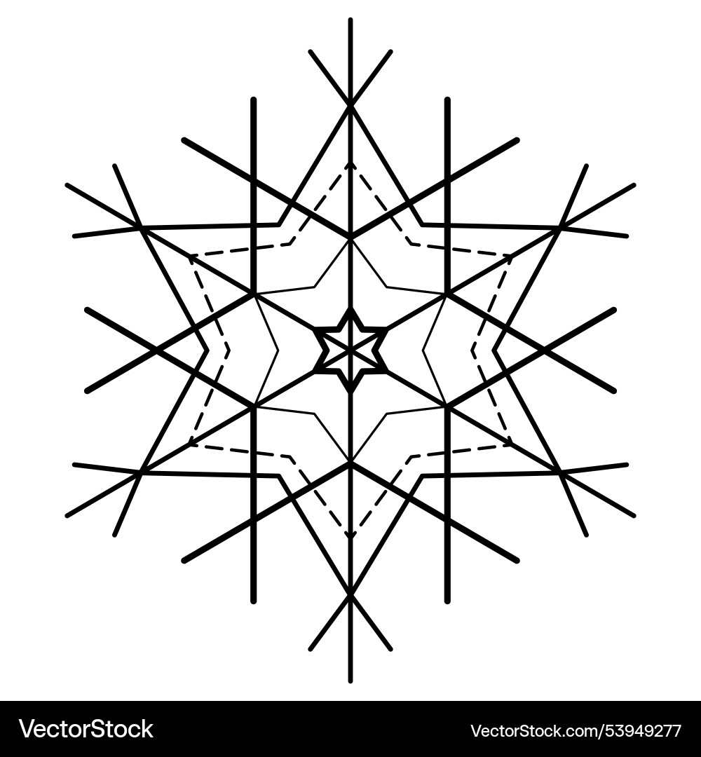 Large beautiful snowflake winter ornament Vector Image