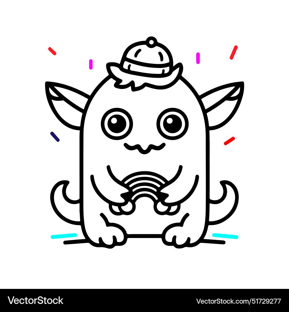 Monster simple silhouette Royalty Free Vector Image