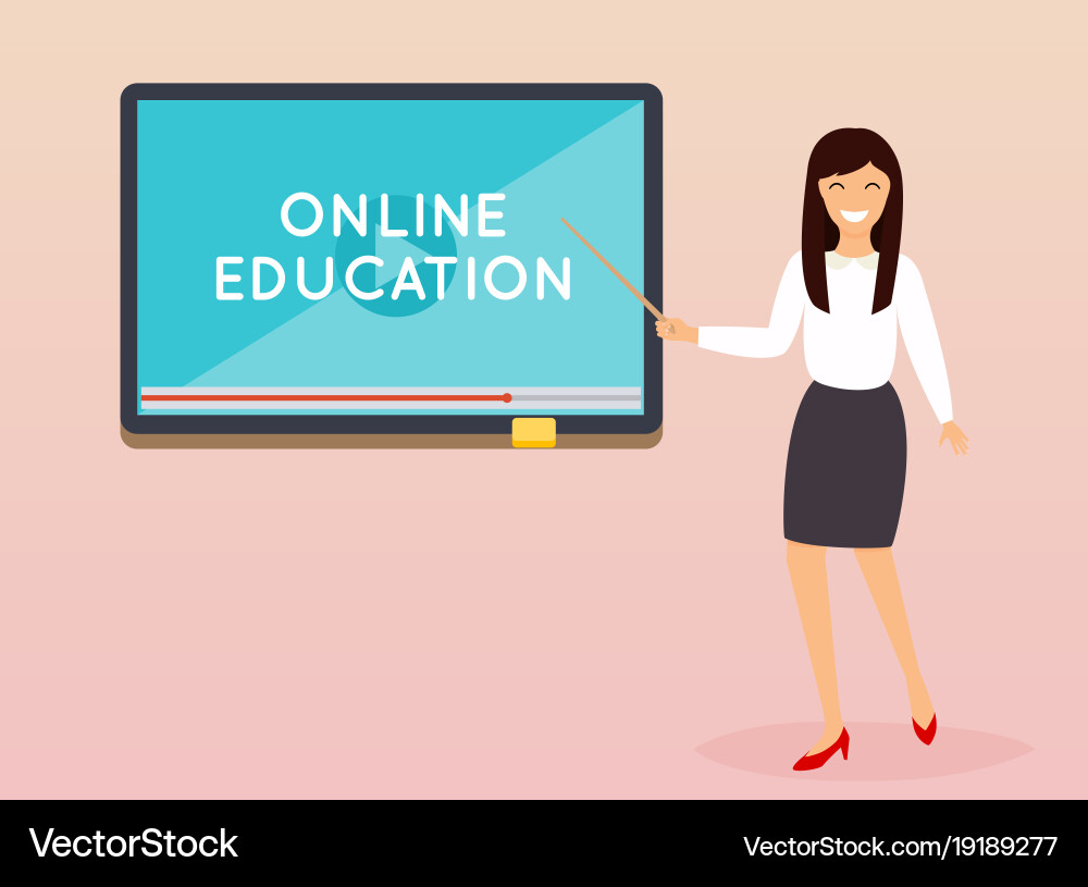 Online education concept teacher with tablet Vector Image