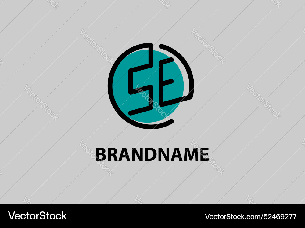 Se letter logo line art Royalty Free Vector Image