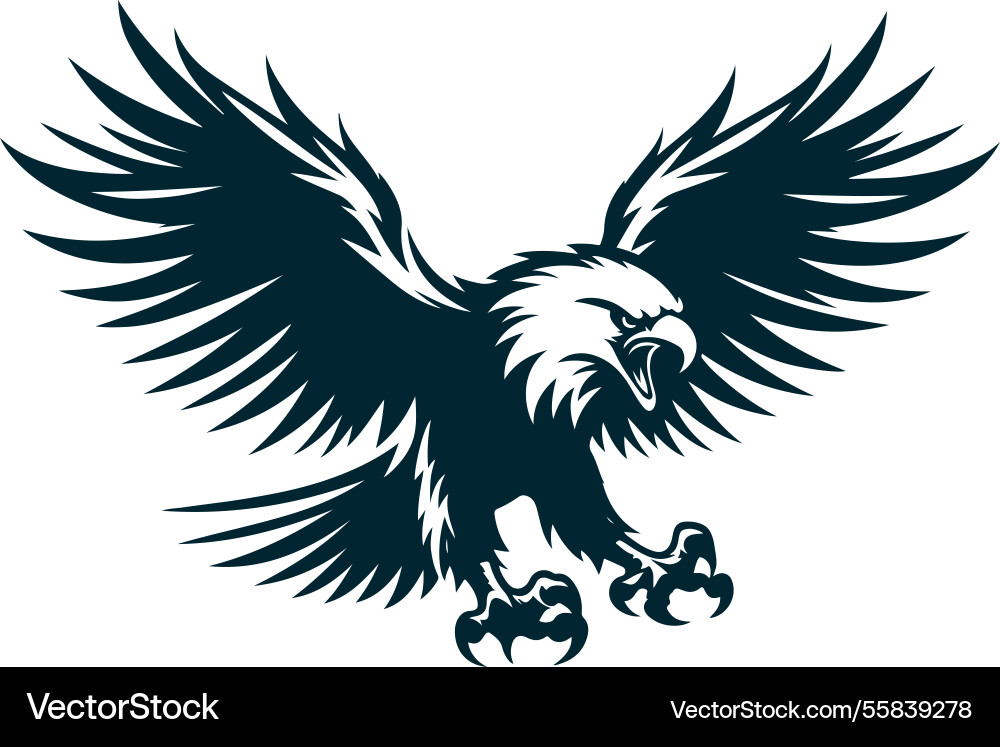 Aggressive eagle silhouette design Royalty Free Vector Image