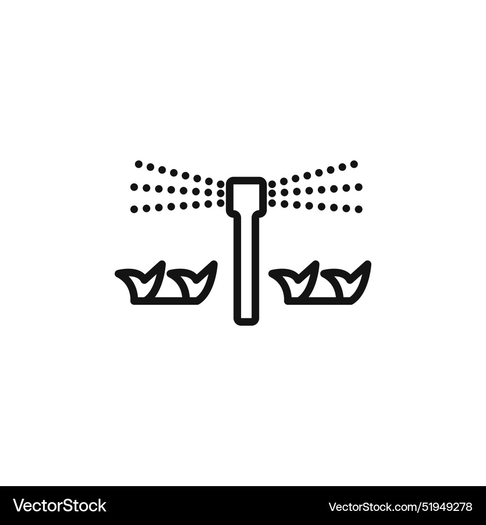 Automatic irrigation sprinklers logo sign outline Vector Image
