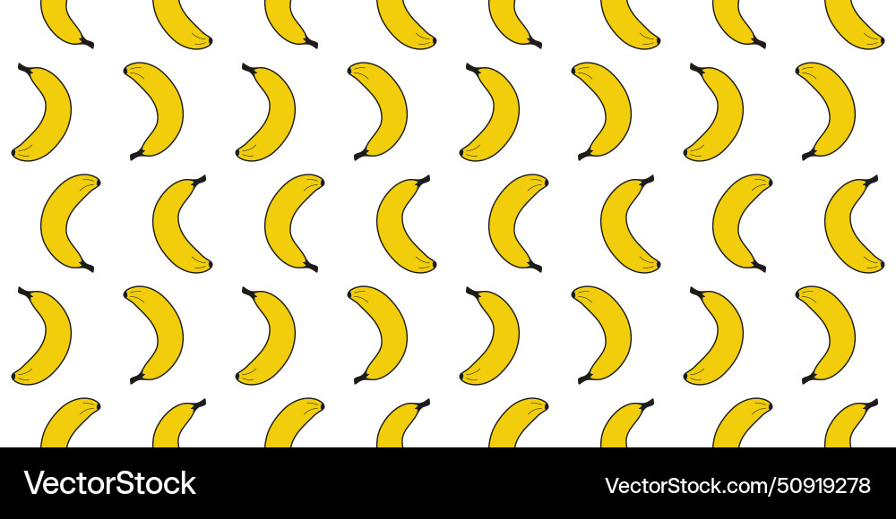 Bananas in a row seamless pattern summer tropical Vector Image