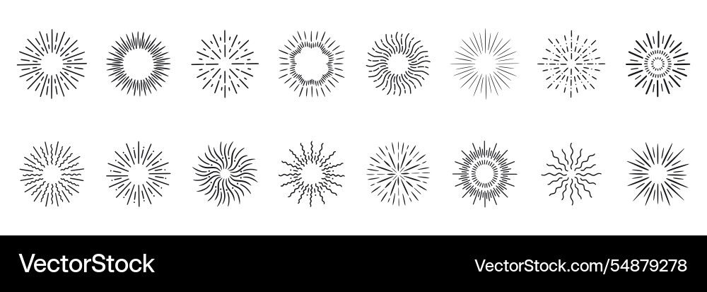 Line firework star light geometric burst frame Vector Image