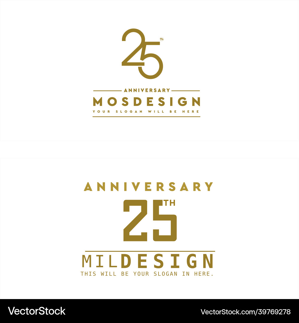 Modern 25th anniversary celebration logo design Vector Image