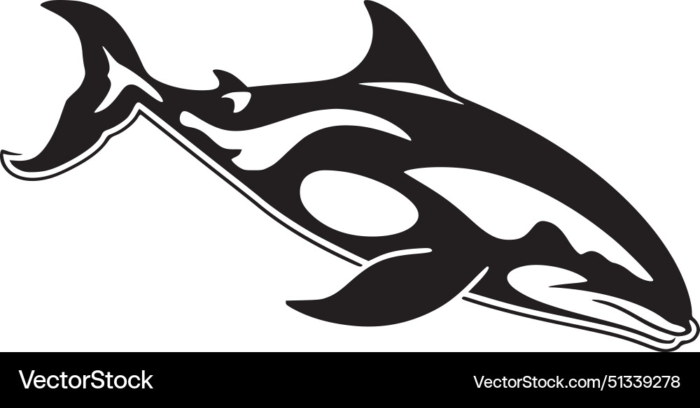Orca - black and white isolated icon Royalty Free Vector