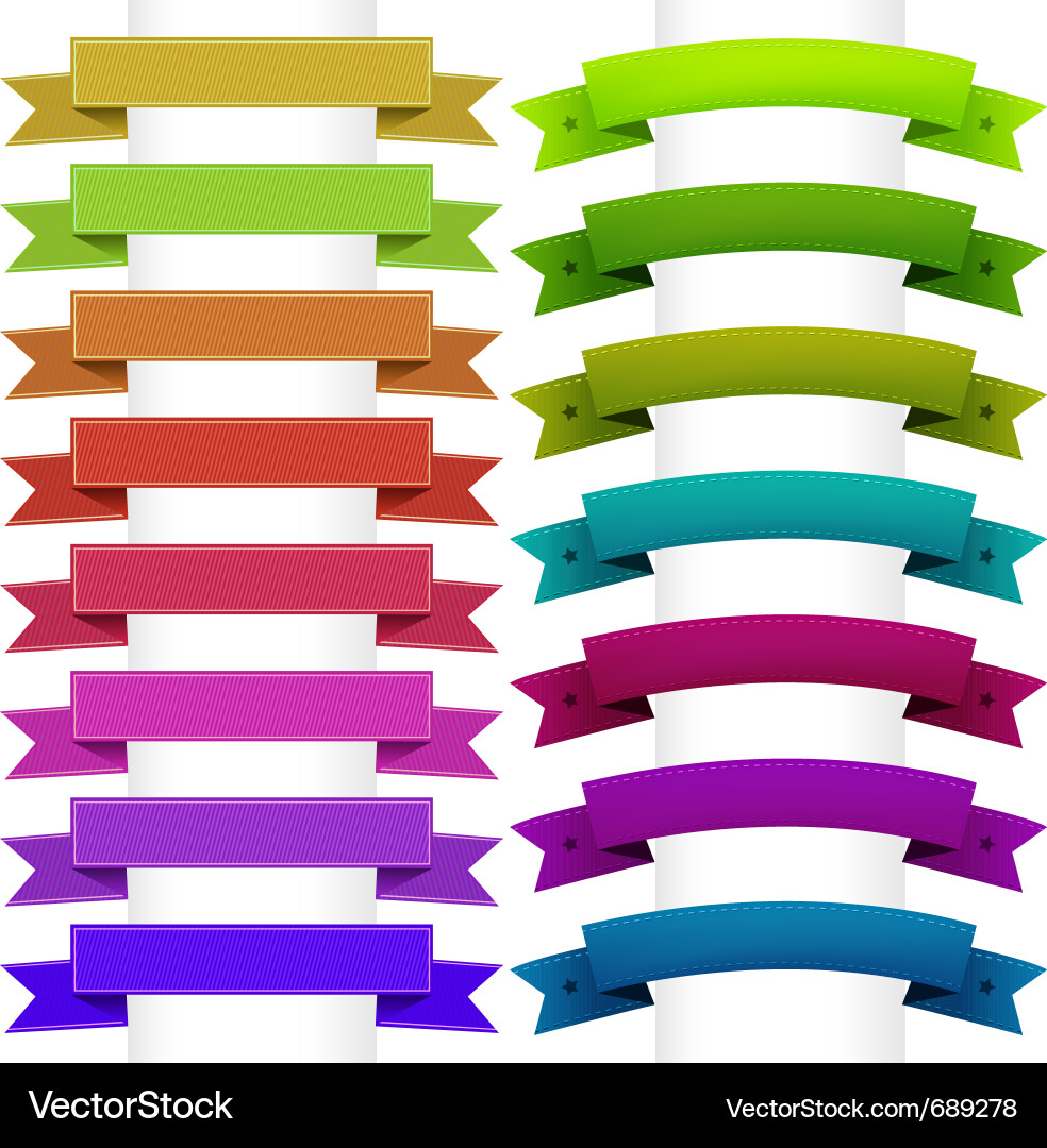 Ribbons collection Royalty Free Vector Image - VectorStock