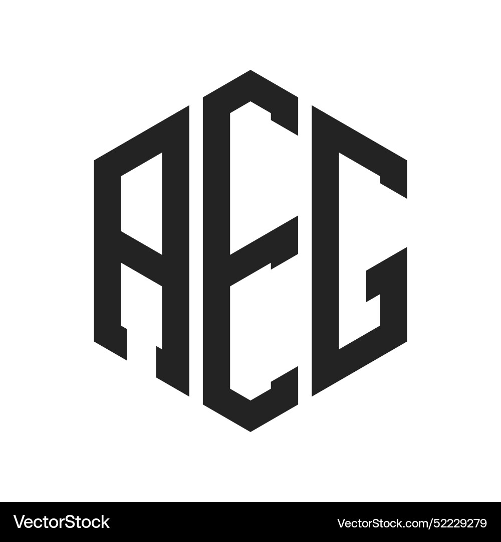 Aeg logo design initial letter monogram Royalty Free Vector