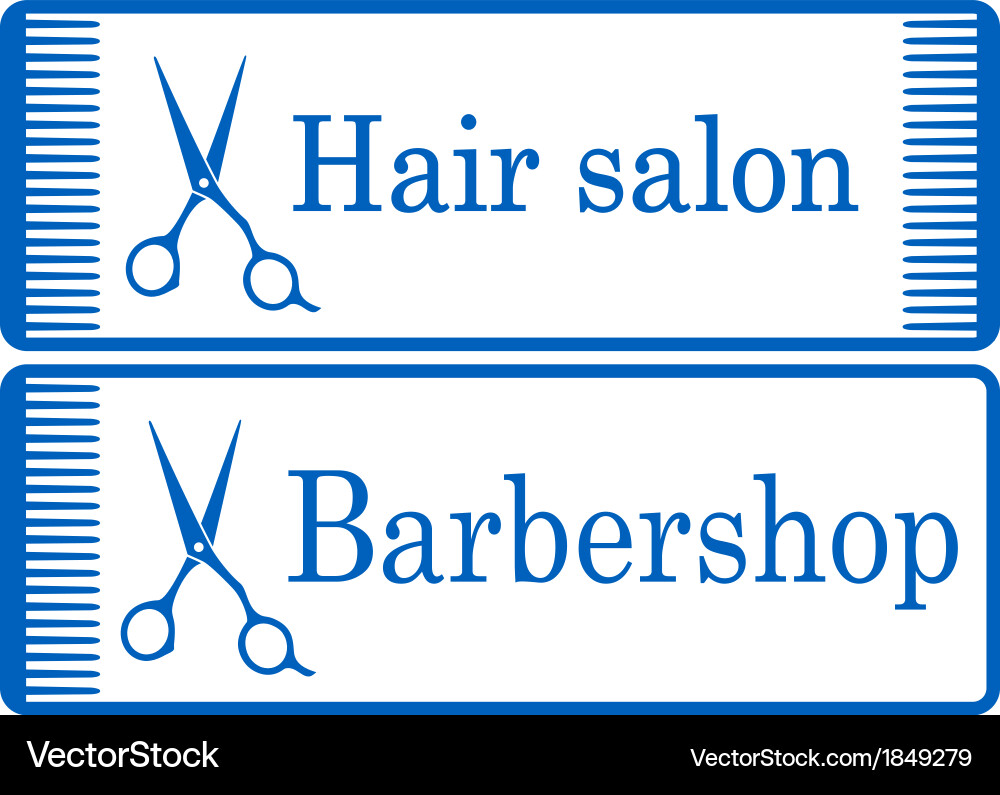 Blue barbershop signboard Royalty Free Vector Image