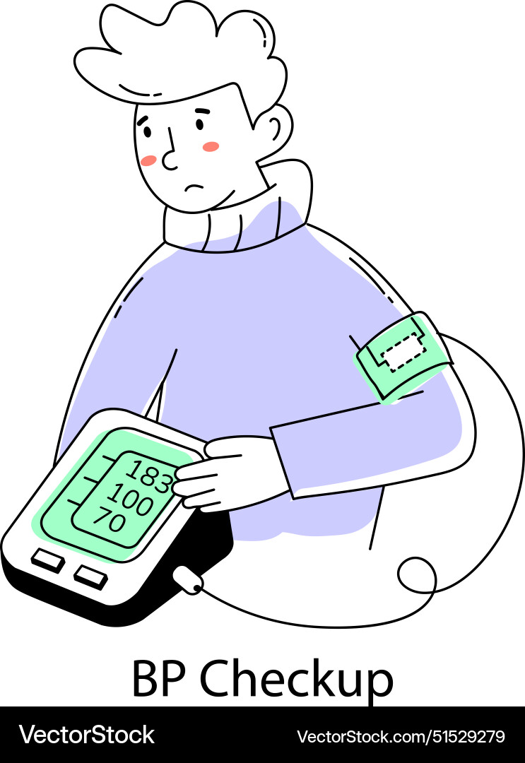 Bp checkup Royalty Free Vector Image - VectorStock