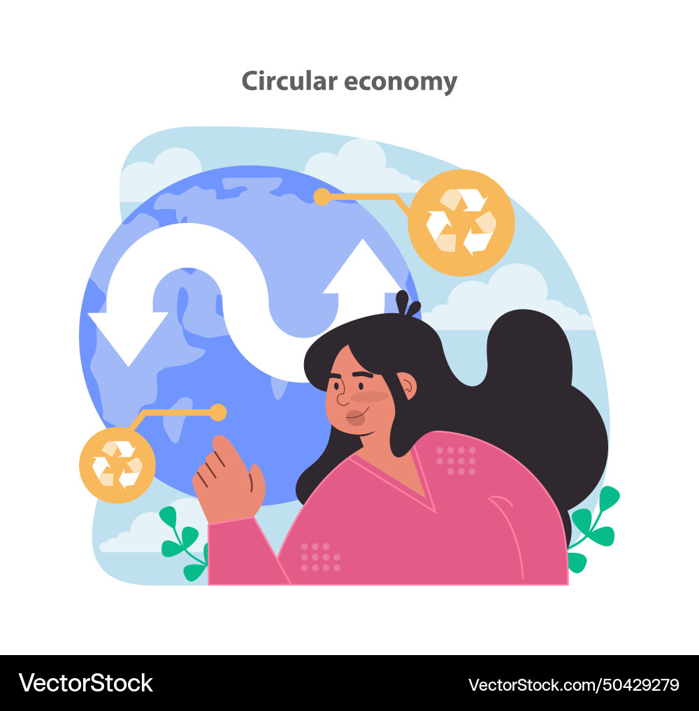 Circular economy concept Royalty Free Vector Image