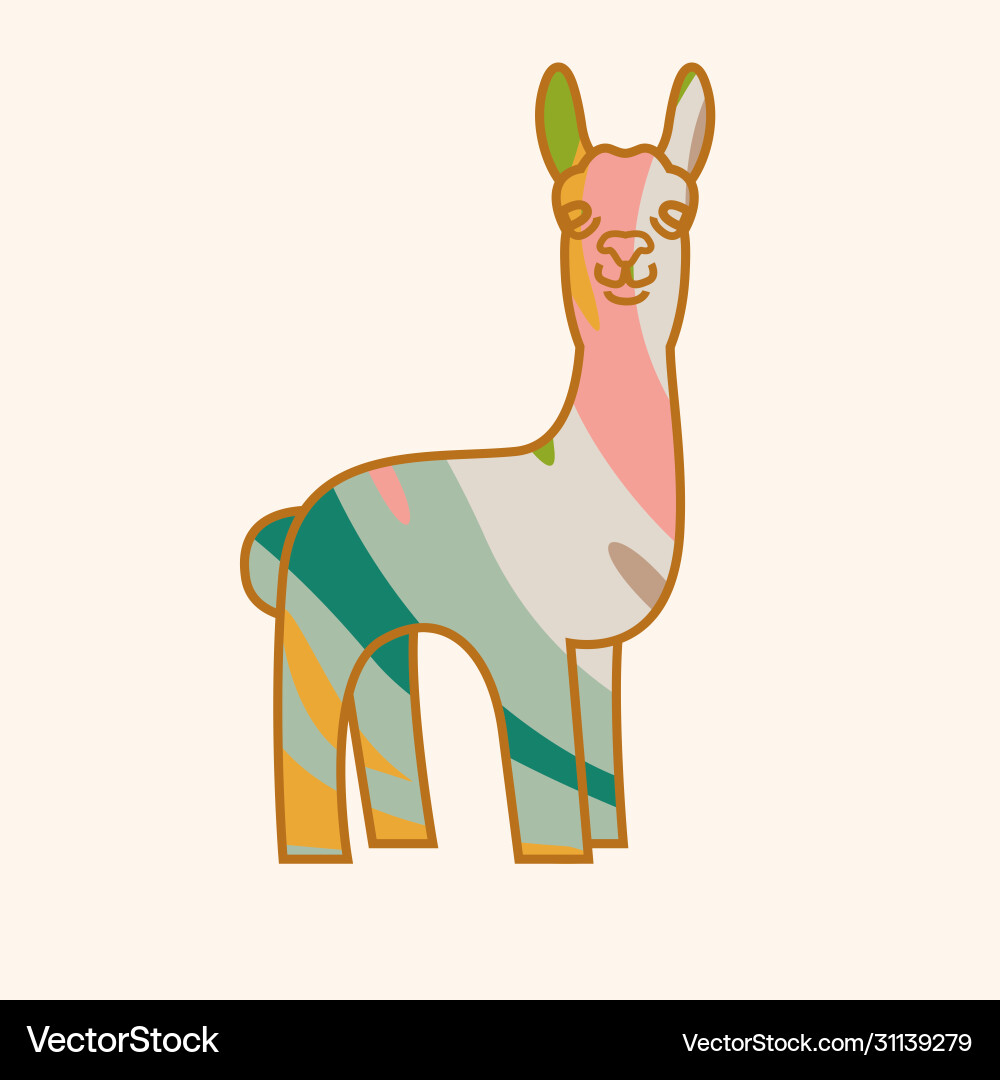 Colorful Lama Character Royalty Free Vector Image