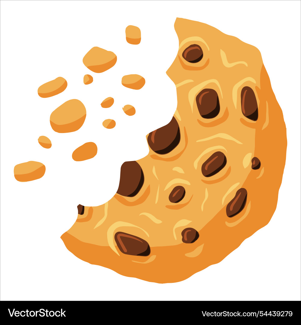 Cookie crumble bite biscuit oatmeal Royalty Free Vector