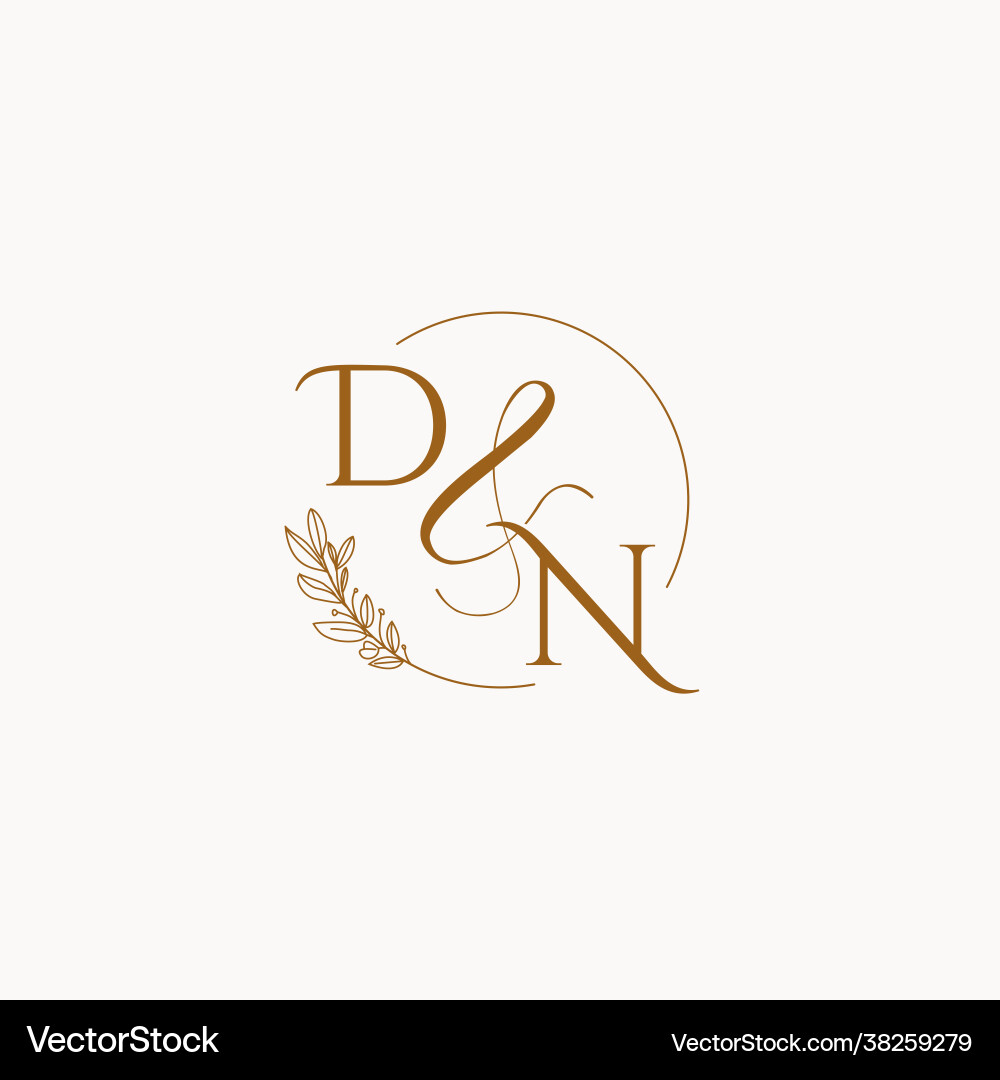 Dn initial wedding monogram logo Royalty Free Vector Image