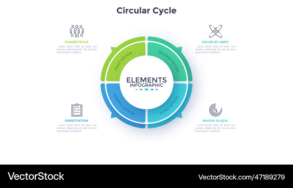 Four Feature Diagram Template Royalty Free Vector Image