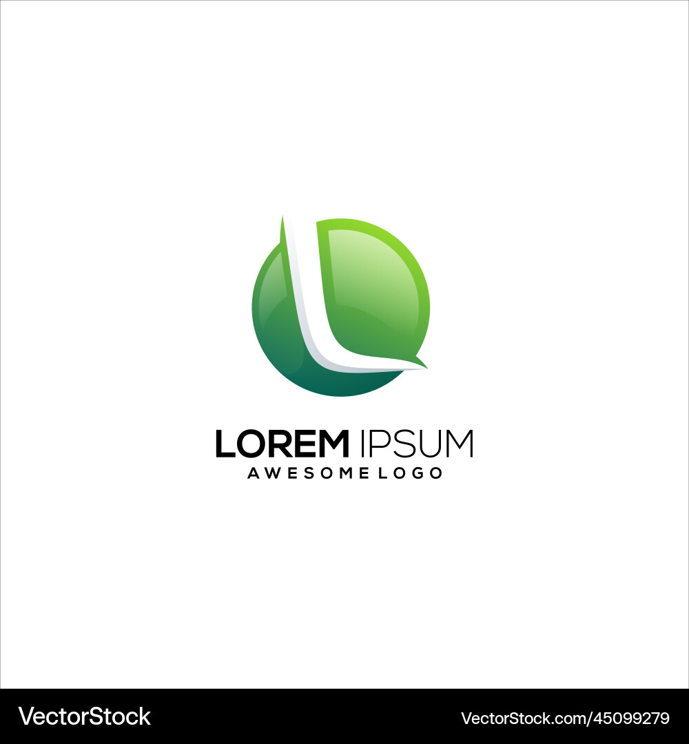 L initial logo colorful gradient abstract template