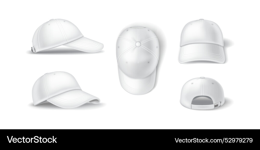 Logo baseball cap perspectives realistic items Vector Image