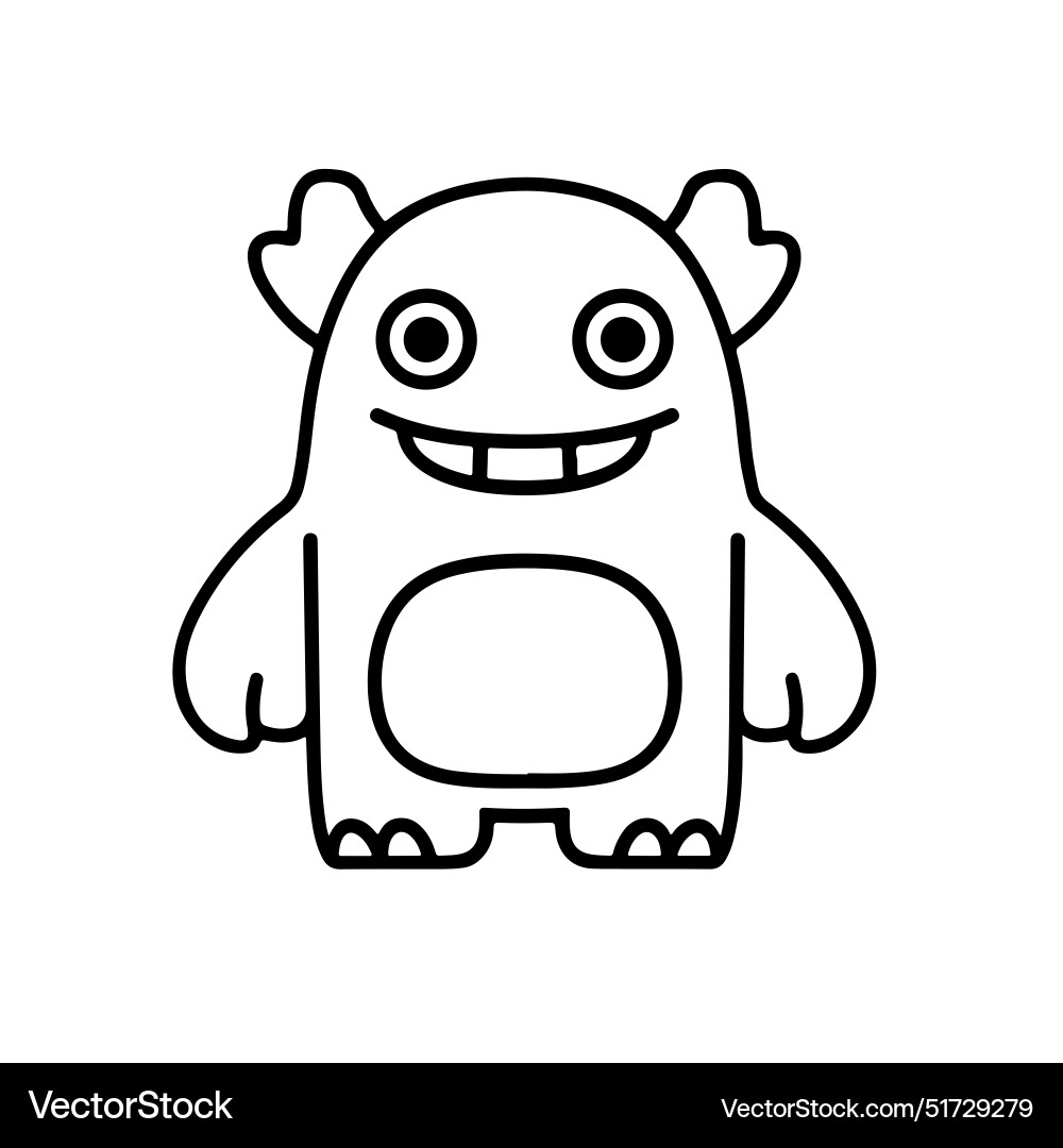 Monster simple silhouette Royalty Free Vector Image