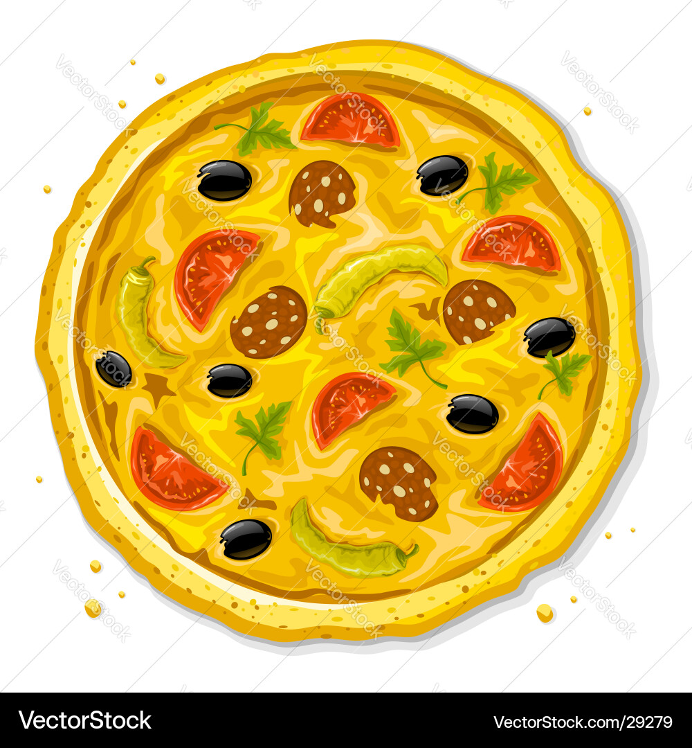 Pizza fast food Royalty Free Vector Image - VectorStock