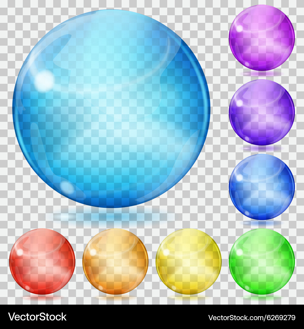 Transparent glass spheres Royalty Free Vector Image
