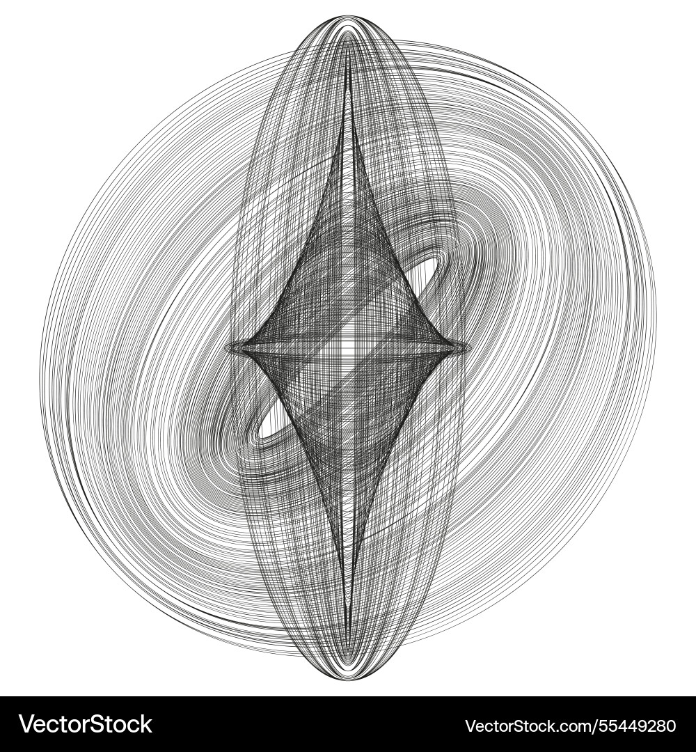 Abstract geometric shape black linear structure Vector Image