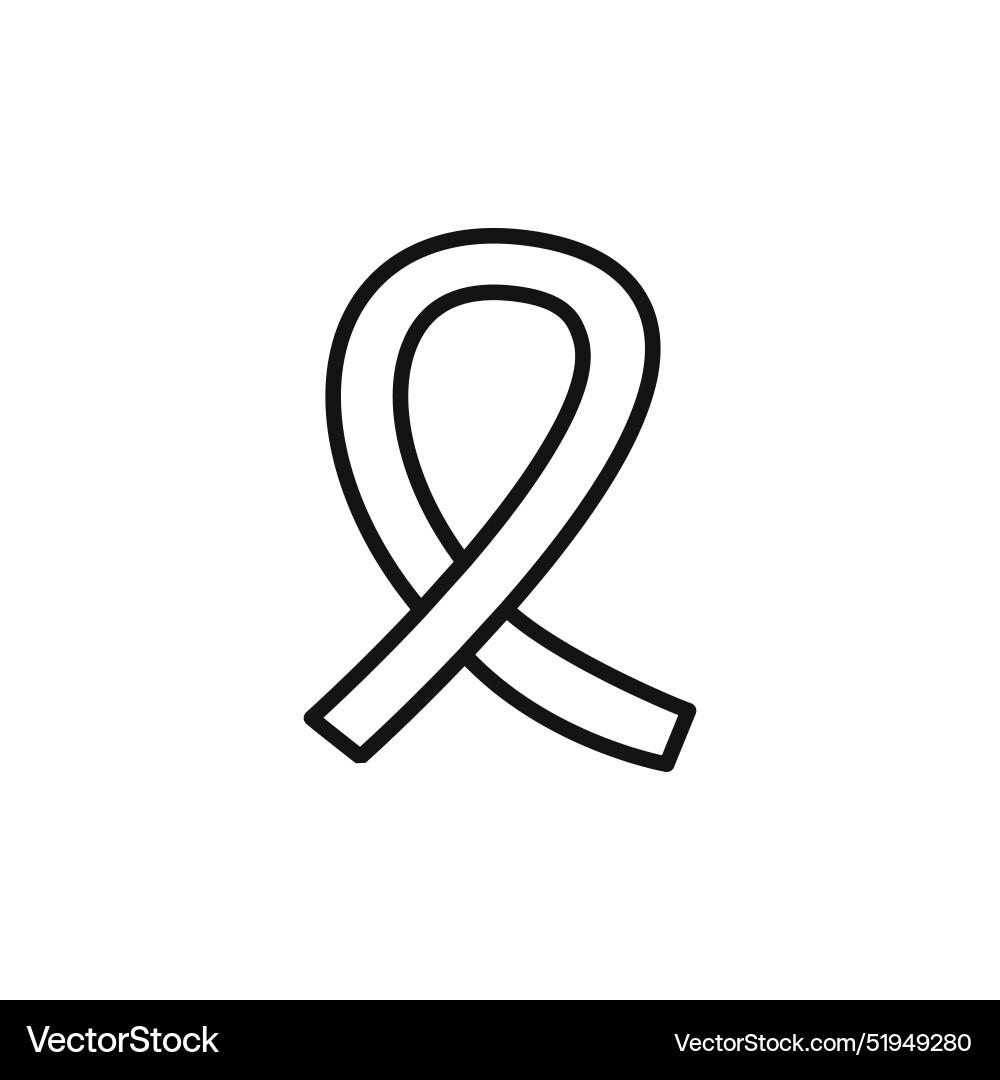 Awareness ribbon logo sign outline Royalty Free Vector Image