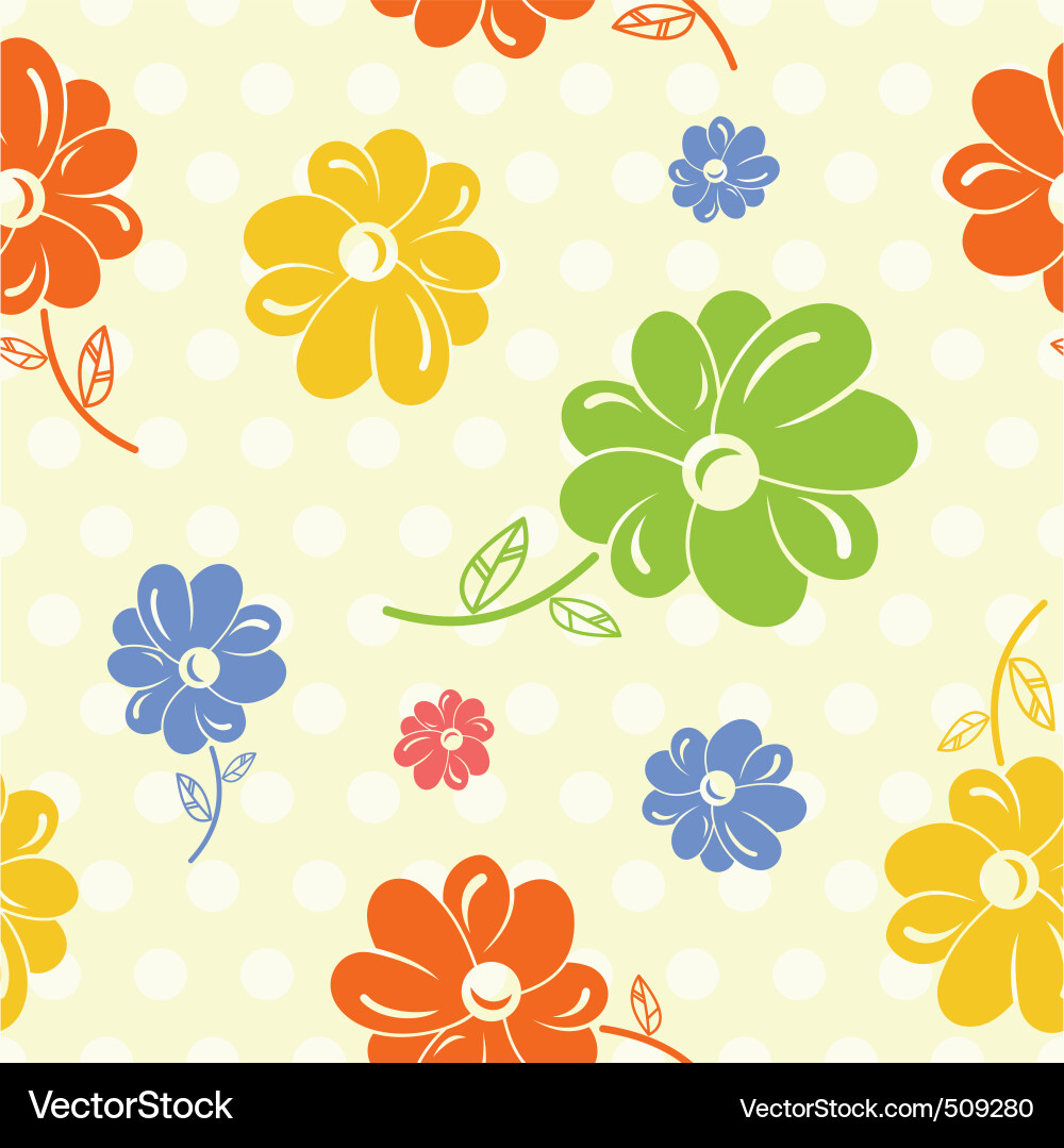 Colorful flowers seamless background Royalty Free Vector