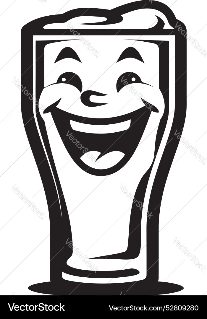 Elevated happiness logo for smile beer mug joyful Vector Image