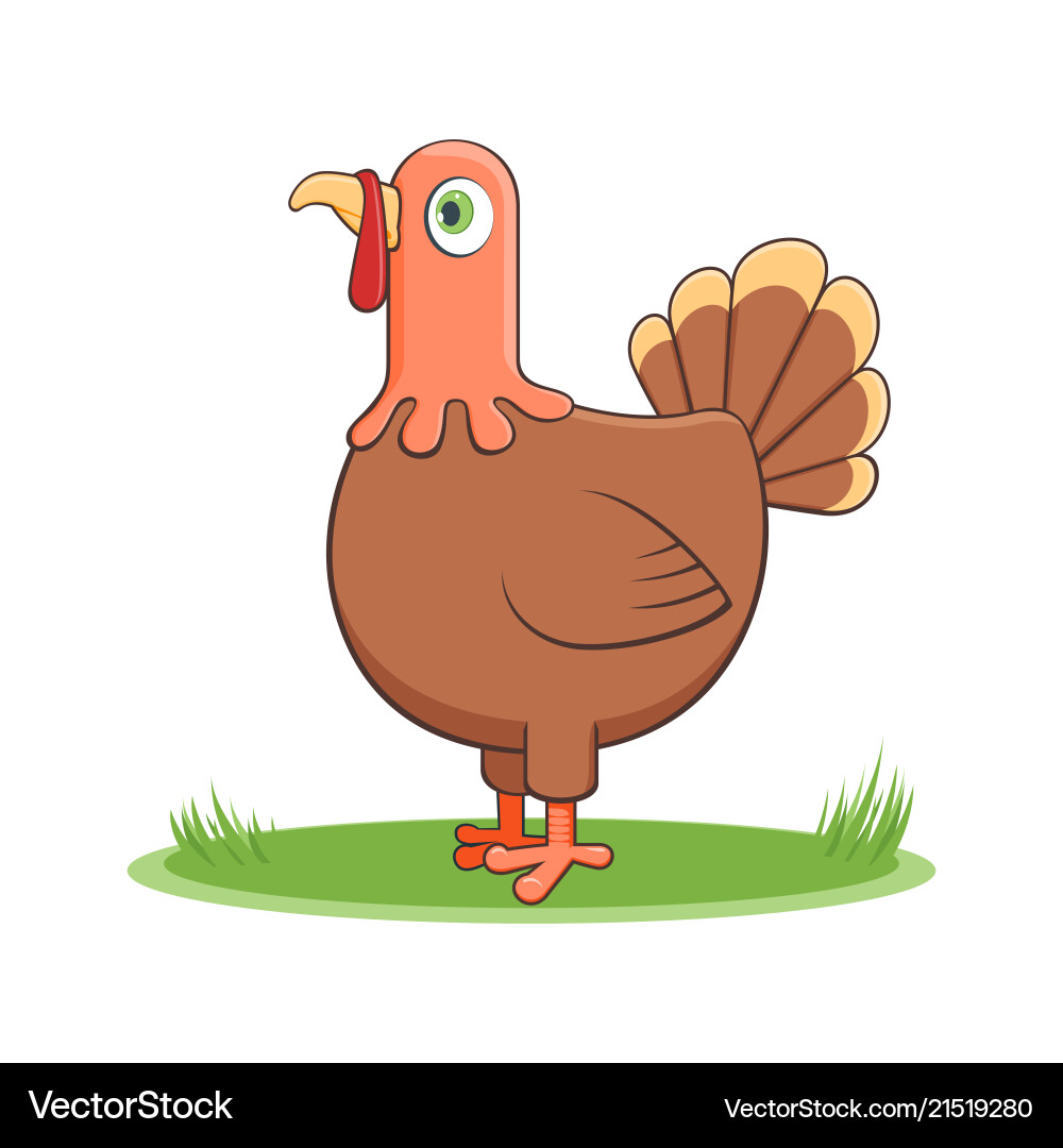 Happy cartoon turkey Royalty Free Vector Image
