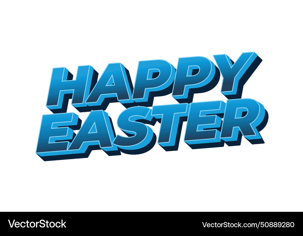 Happy easter text effect design in eye catching Vector Image