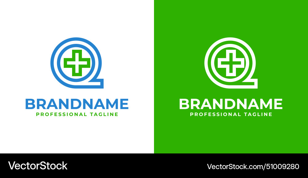 Letter q medical cross modern logo suitable Vector Image