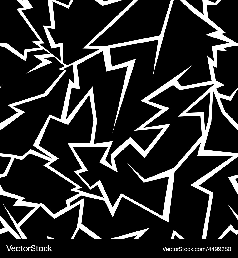 Lightning seamless pattern on a black background Vector Image