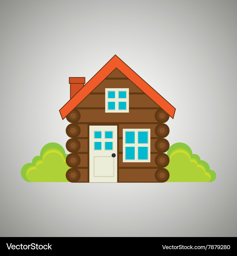 Log cabin design Royalty Free Vector Image - VectorStock