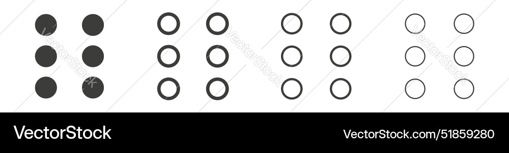 Menu dots icon set more apps sign in black color Vector Image