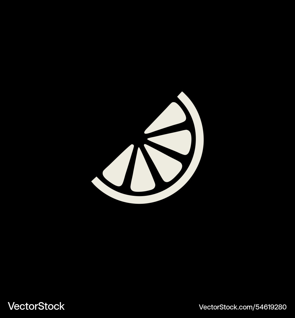 Negative space lemon slice design Royalty Free Vector Image