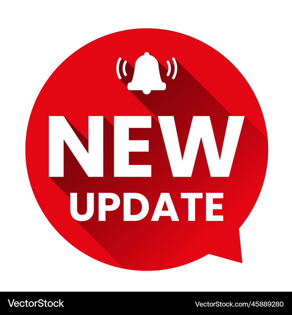 New update label button sign Royalty Free Vector Image