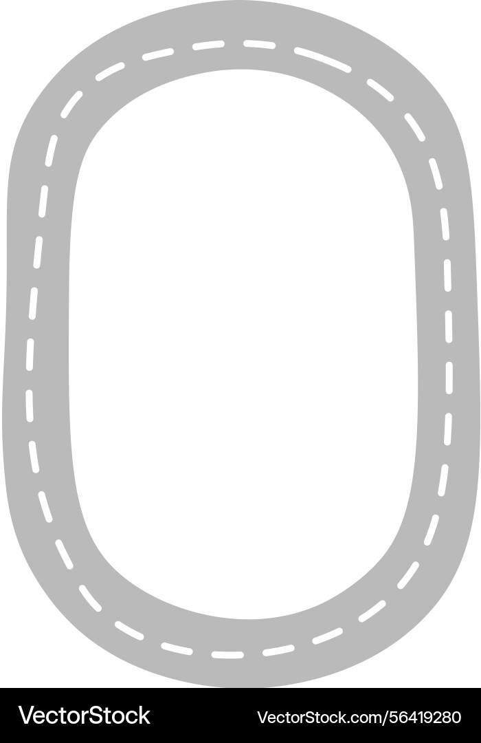 Oval road track outline Royalty Free Vector Image